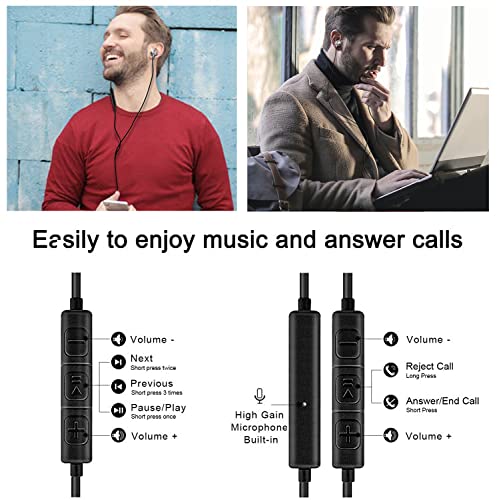XINLIANG Earbuds Earphones with Microphone, Earbuds with Volume Control in-Ear Headphones with Magnetic, Bass Driven 3.5 mm Earbuds for iOS and Android Smartphones, Laptops, MP3,Gaming, Walkman