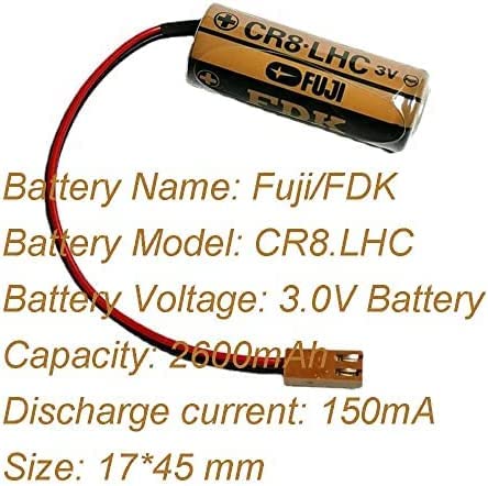 YYSHINE (10-Pack) CR8-LHC 3V 2600mAh Lithium Battery Replacement for Fuji FDK CR8-LHC PLC Controller Backup Battery with Brown Plug