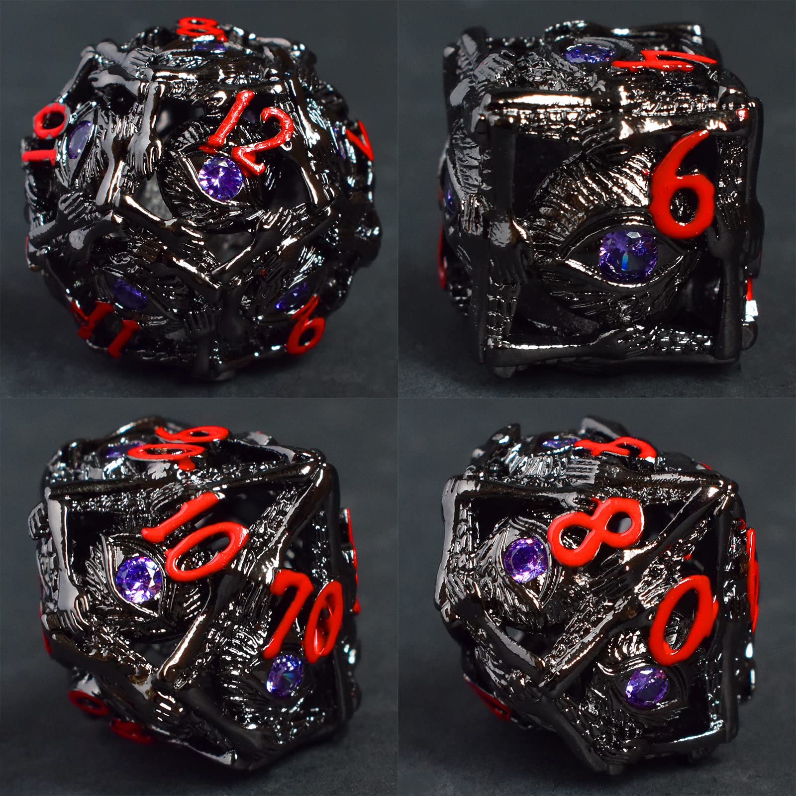 RULE DICE DND Metal Dice Set, 7pcs Large Size-7.77oz Weighted Polyhedral D&D Dice Set for Dungeons and Dragons Dice Set, Role Playing Multiplayer Games D and D Dice (Orange)