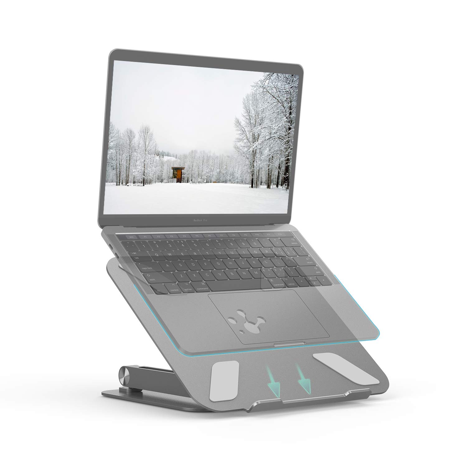 LENTION Laptop Notebook Stand Holder Adjustable Height Portable Stand Riser Compatible with MacBook Air Pro HP Dell XPS Lenovo All laptops 11-15.6" (L5,Gray)