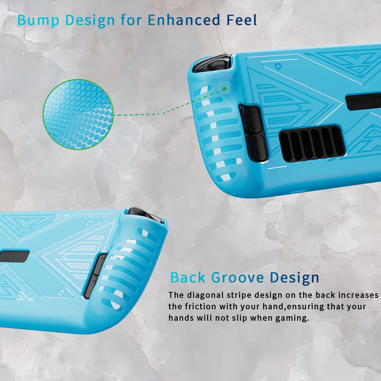 Teyomi TPU Case for Steam Deck/Steam Deck OLED, Protective Case for Stream Deck, Shockproof and Anti-Scratch Soft Steam Deck Cover, Steam Deck Protector - Blue