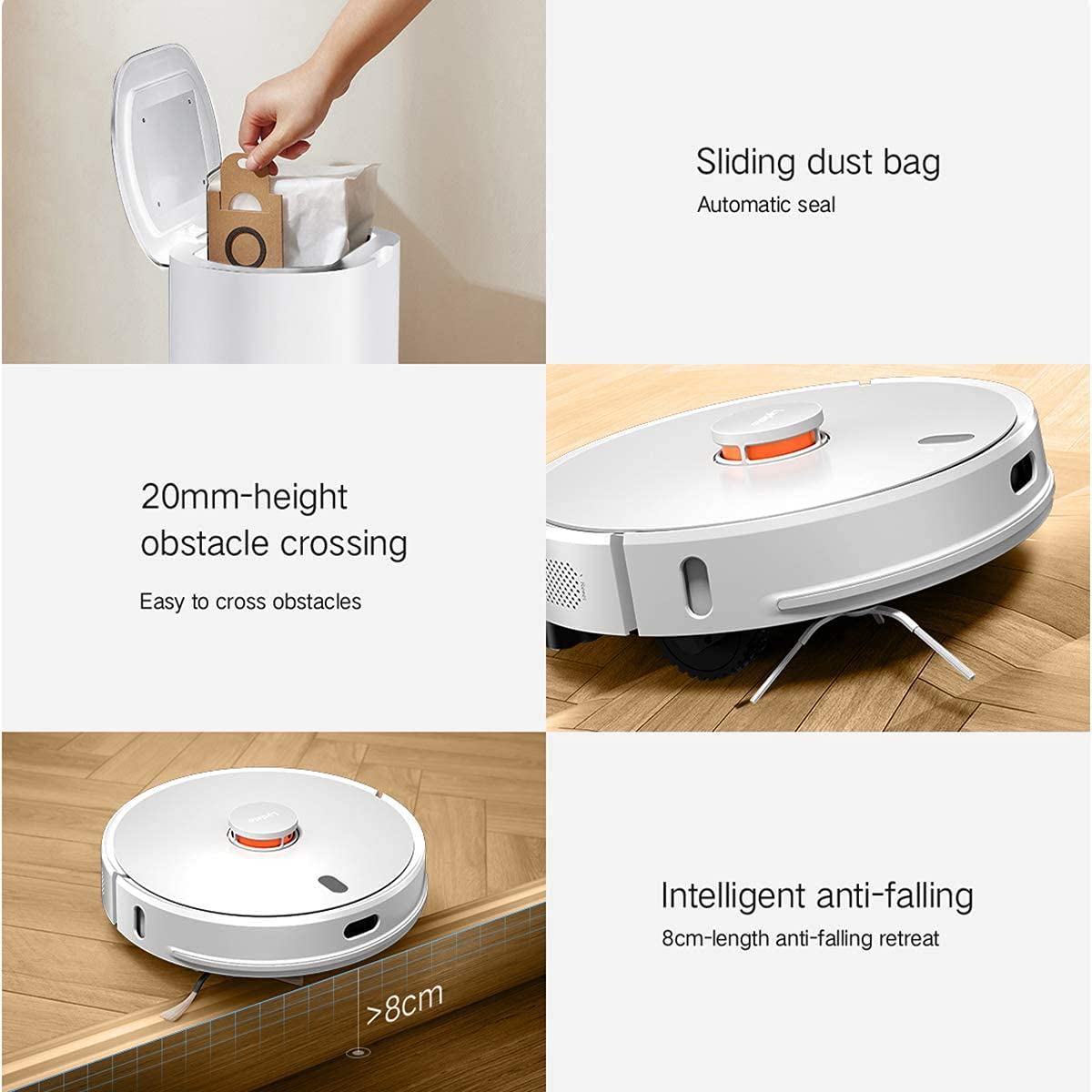 Lydsto R1 Robotic Vacuum Cleaner with Self Empty, Robotic Vacuums and Mop,Lidar Navigation, 2700Pa Strong Suction,Quiet, Self-Charging,Ideal for Pet Hair, Hard Floor and Low Pile Carpet(White)