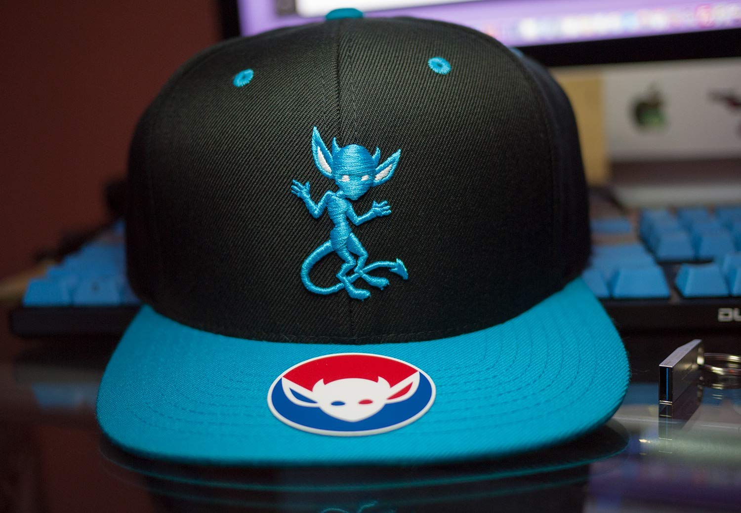 Morbid Fiber Black Blue IMP Snapback Hat Streetwear Style Fashion (Quality Headwear)