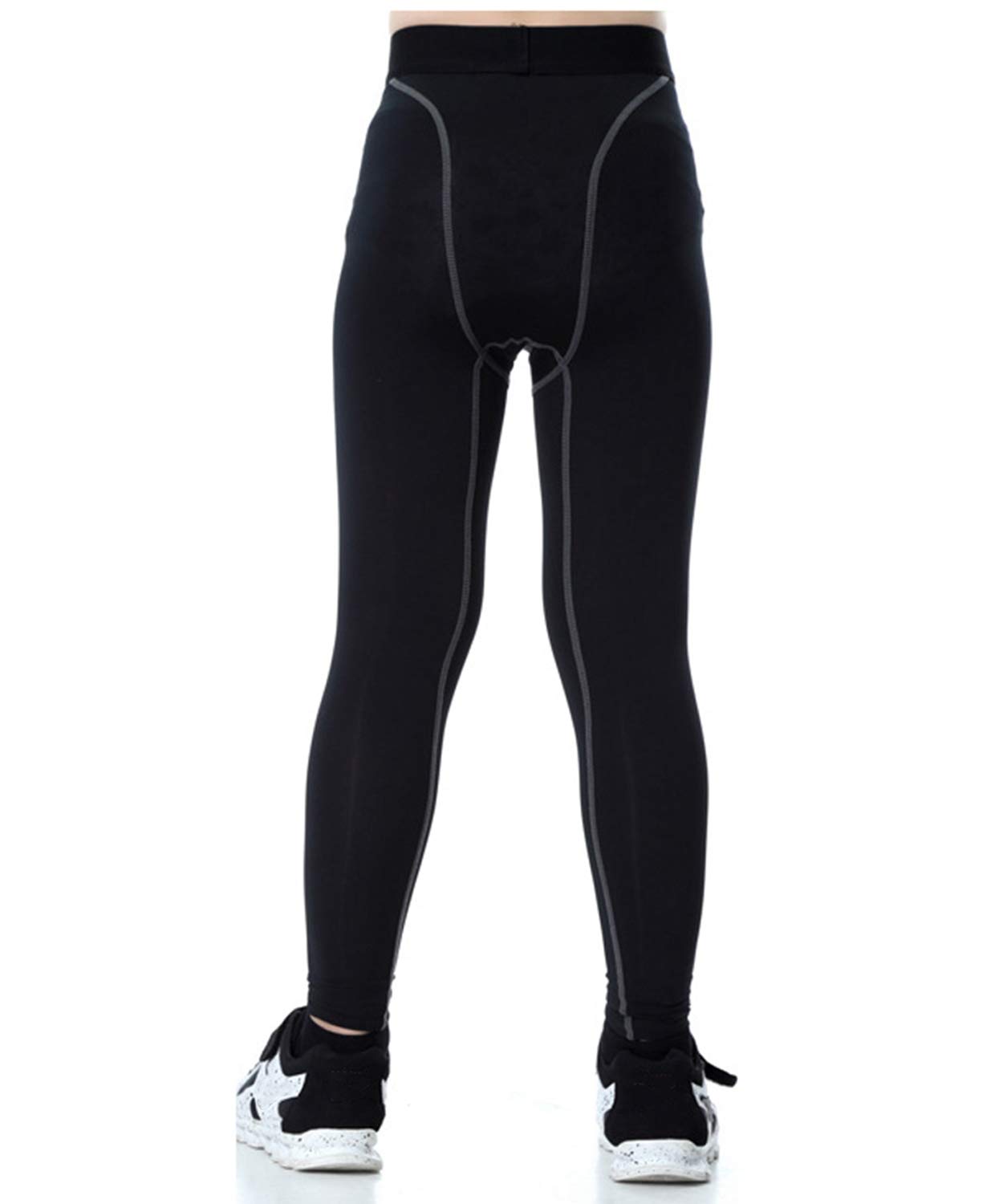 Lanbaosi Boys & Girls Sports Thermal Compression Base Layer Legging/Tights, Black, 7