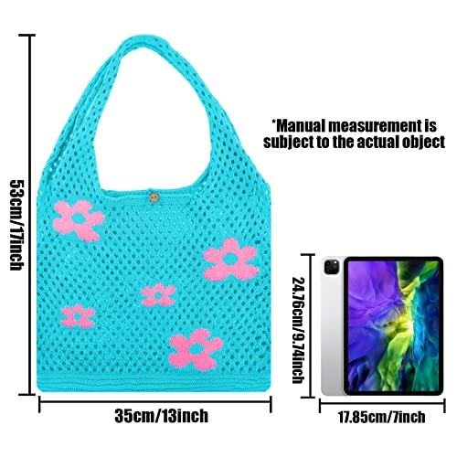 Shoulder Aesthetic Tote Bag for Women,Beach Bag Shoulder tote bag Hobo,Shopping Handbag Accessories（Blue）