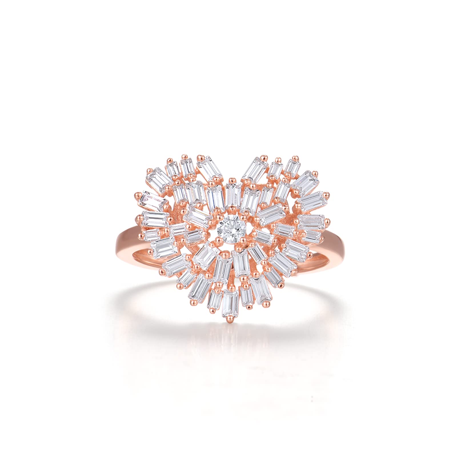 Santuzza 925 Sterling Silver Heart Ring 14K Rose Gold Plated Cubic Zirconia Ring for Women (8)
