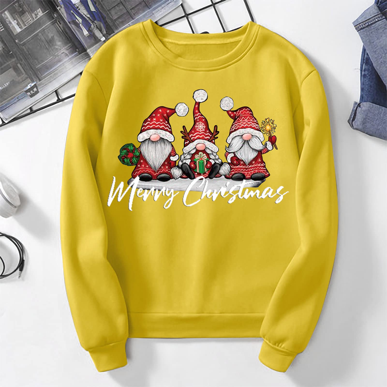Tunic For Women 2022 Round Neck Pullover Shirts Large Size Slouchy Sweatshirt Relaxed Fit Workout Tops Fall Sweatshirt Yellow