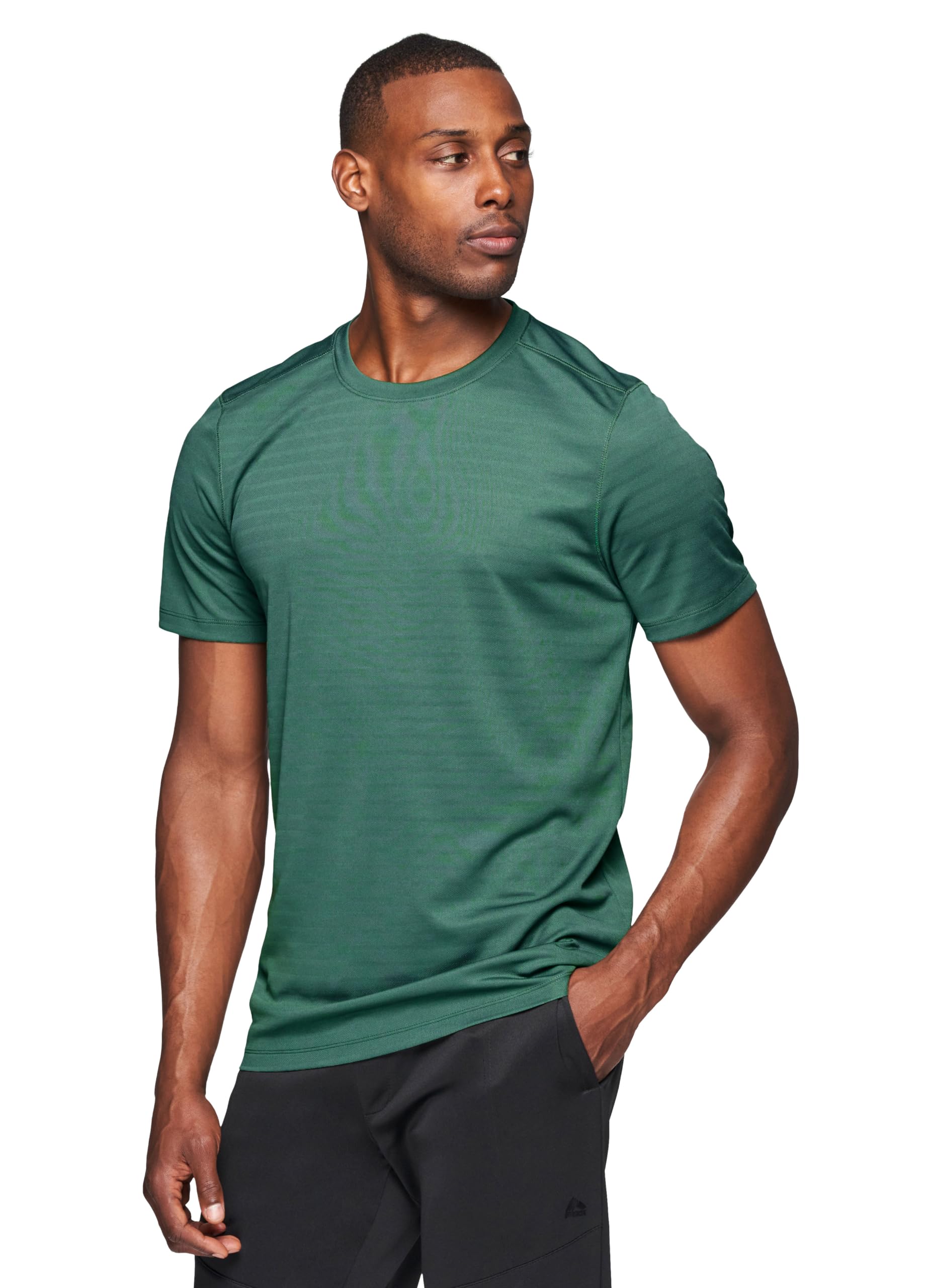 RBX Active Men's Quick Drying Short Sleeve Gym Running Tee Box Grid Black L