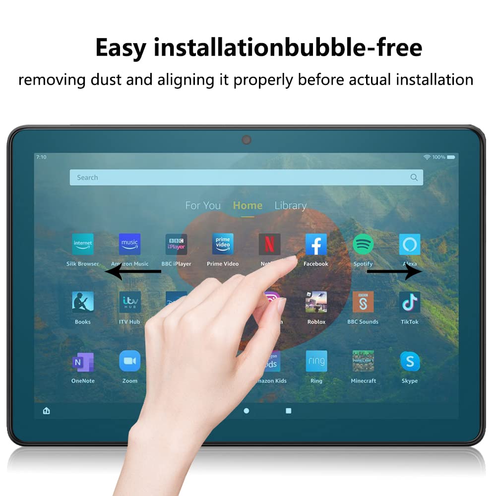 Warmyee [2 Pack] Blue Light Screen Protector for Amazon Fire HD 10/Fire HD 10 Plus/Fire HD 10 Kids/Fire HD 10 Kids Pro Tablet, Anti Glare Filter 10.1in(11th Gen, 2021 Released), Tempered Glass