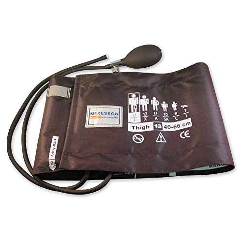 McKesson LUMEON Blood Pressure Cuff and Bulb, Thigh, Black, XL, 40 cm to 66 cm, 1 Count