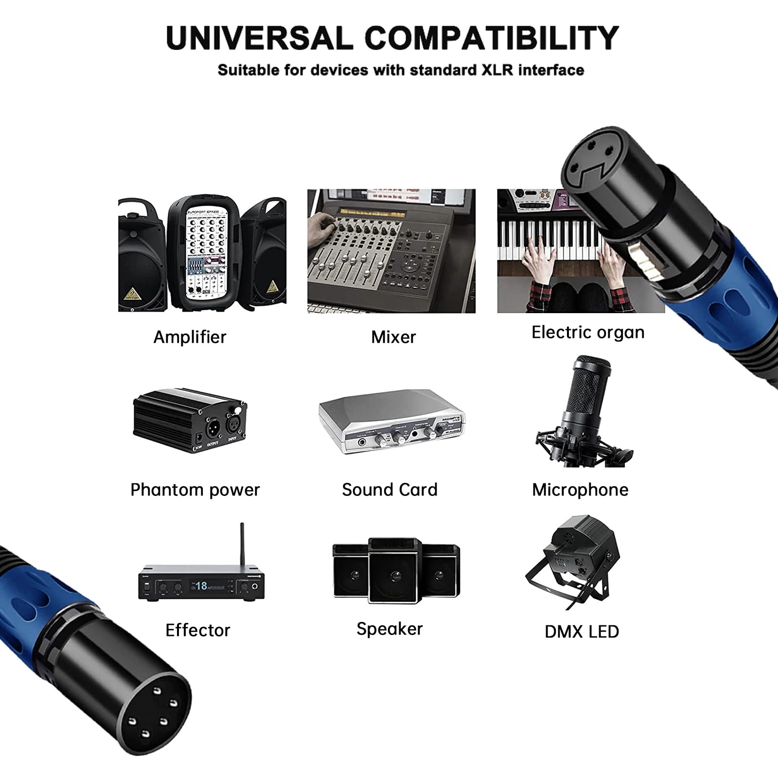 Seefeful (11.8inch /2Pack) 3 Pin XLR Female to 5 Pin XLR Male Audio Cable for Microphone DMX Stage Light Turnaround ,XLR3Fto XLR5M Adapter Cable