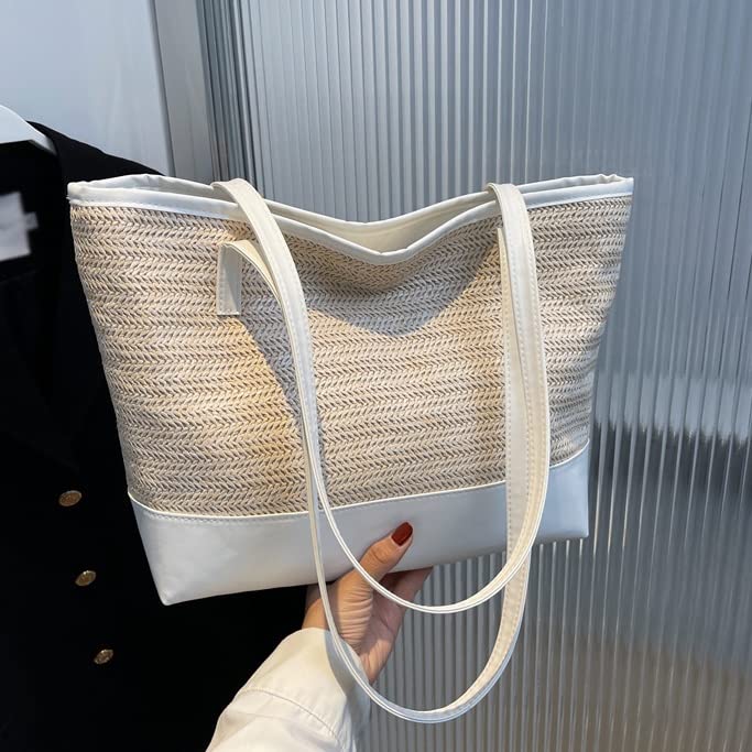 SFMZCM Large-Capacity Bag Women's Summer Casual Bag Commuting Shoulder Bag Basket Tote Bag for Women (Color : E, Size : 1)