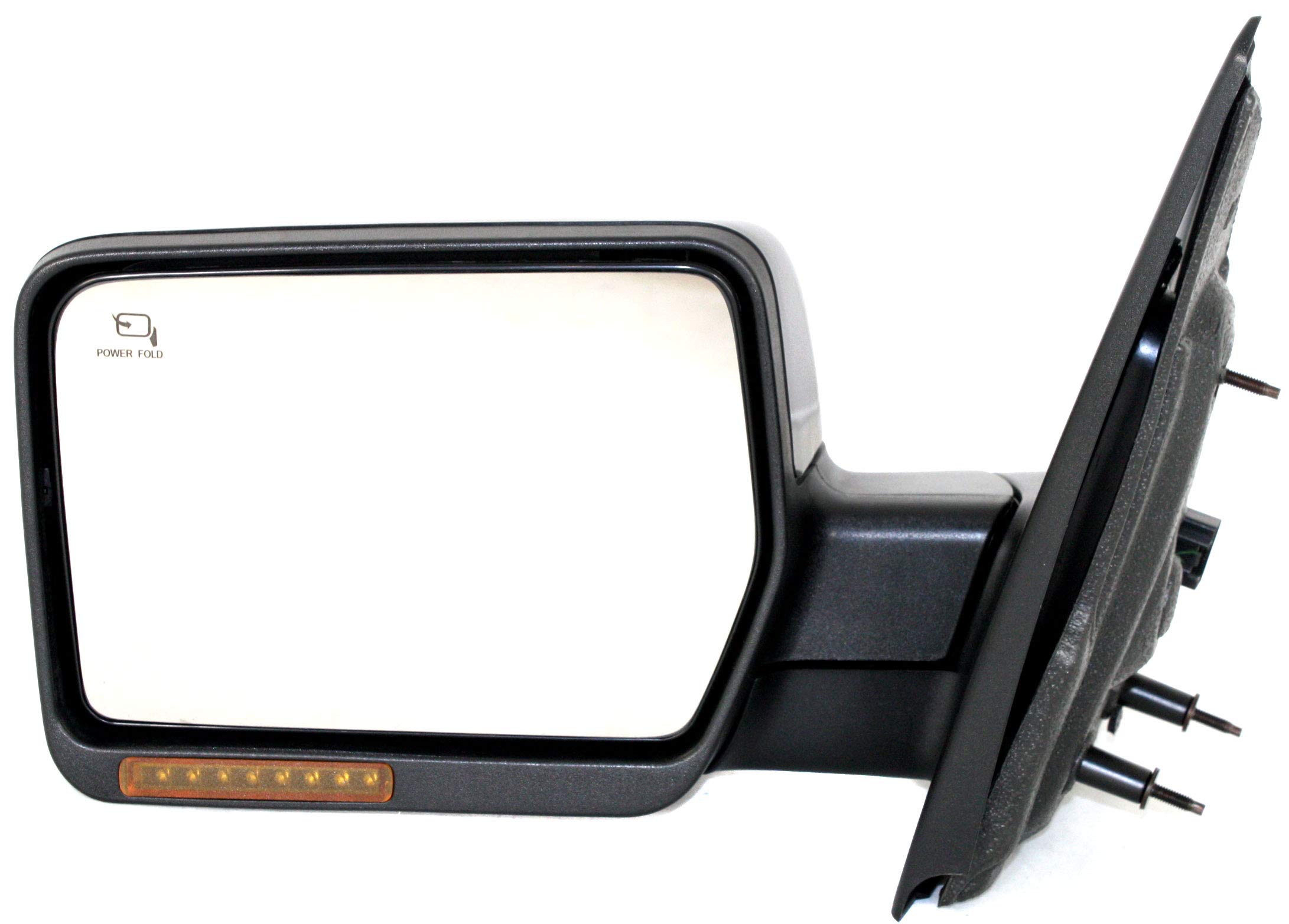 Kool Vue Left Power Heated Door Mirror Compatible With Ford F-150 2007-2008 Power Fold With Signal Light, Memory & Puddle Lamp Paintable