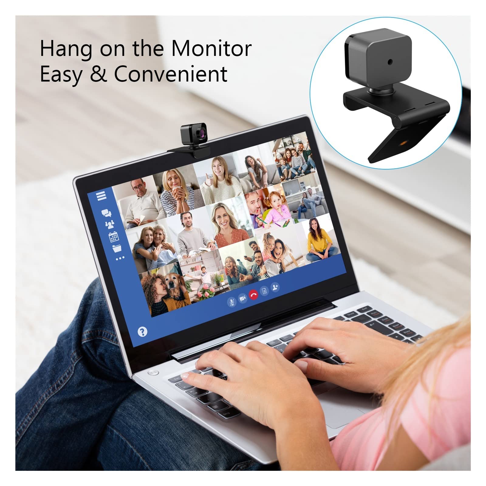 ZAUNCO Webcam Webcam Desktop Computer HD Webcam Live Video Conference Camera 1080P Full HD Webcam with Microphone Gaming Webcam