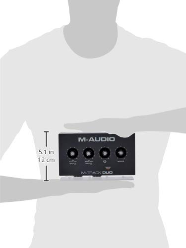 M-Audio M-Track Duo – USB Audio Interface for Recording, Streaming and Podcasting with Dual XLR, Line & DI Inputs, plus a Software Suite Included