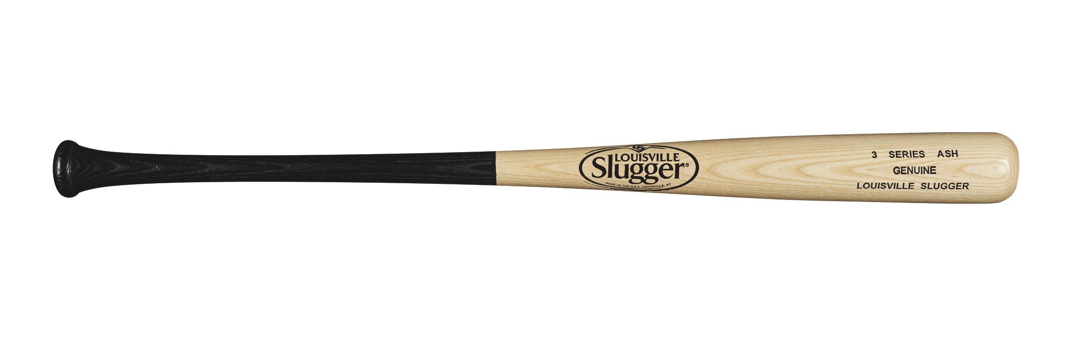 Louisville Slugger Genuine Series 3 Ash Mix Baseball Bat, 34 inch/31 oz, Black/Natural