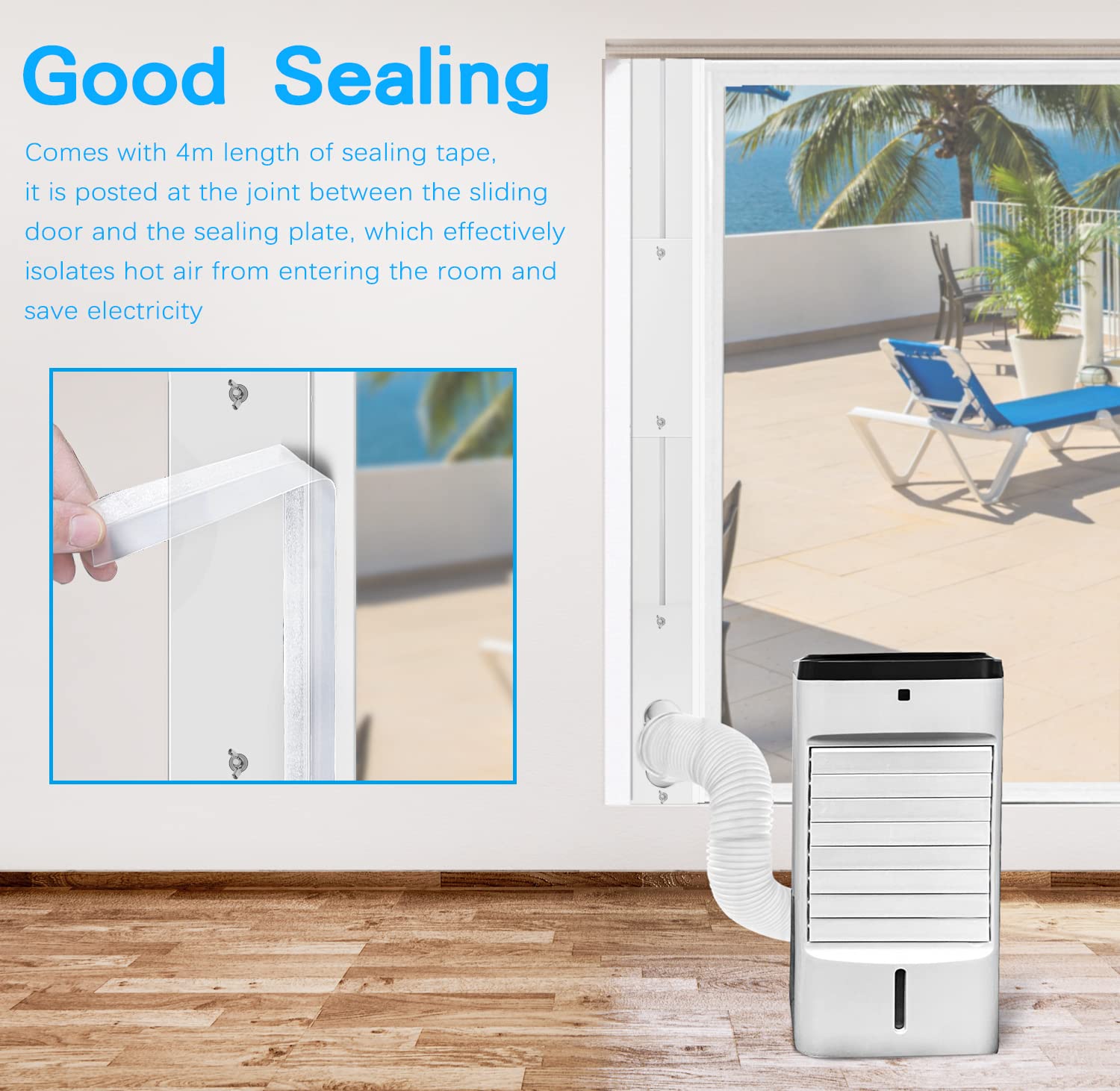 Storystore Portable Air Conditioner Window Vent Kit, Window Seal with 5.1" Diameter Coupler, Ac Window Kit with Adjustable Slide Seal Plates for AC Unit (SWK-11)