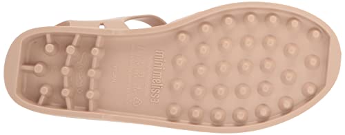 mini melissa Girls Flat Sandals, Beige, 6 Toddler