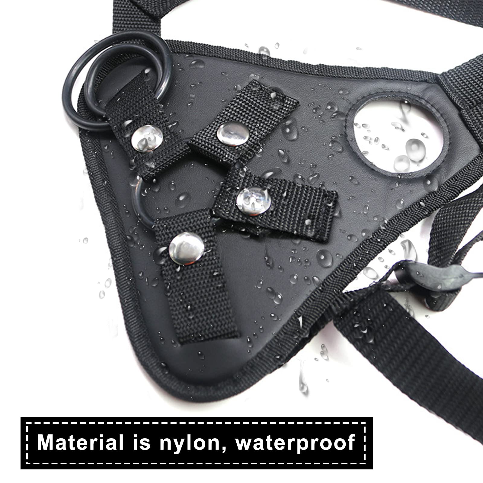 Strapless Strapon Harness for for Adult Women Men Beginners Wearable (Black). (02)