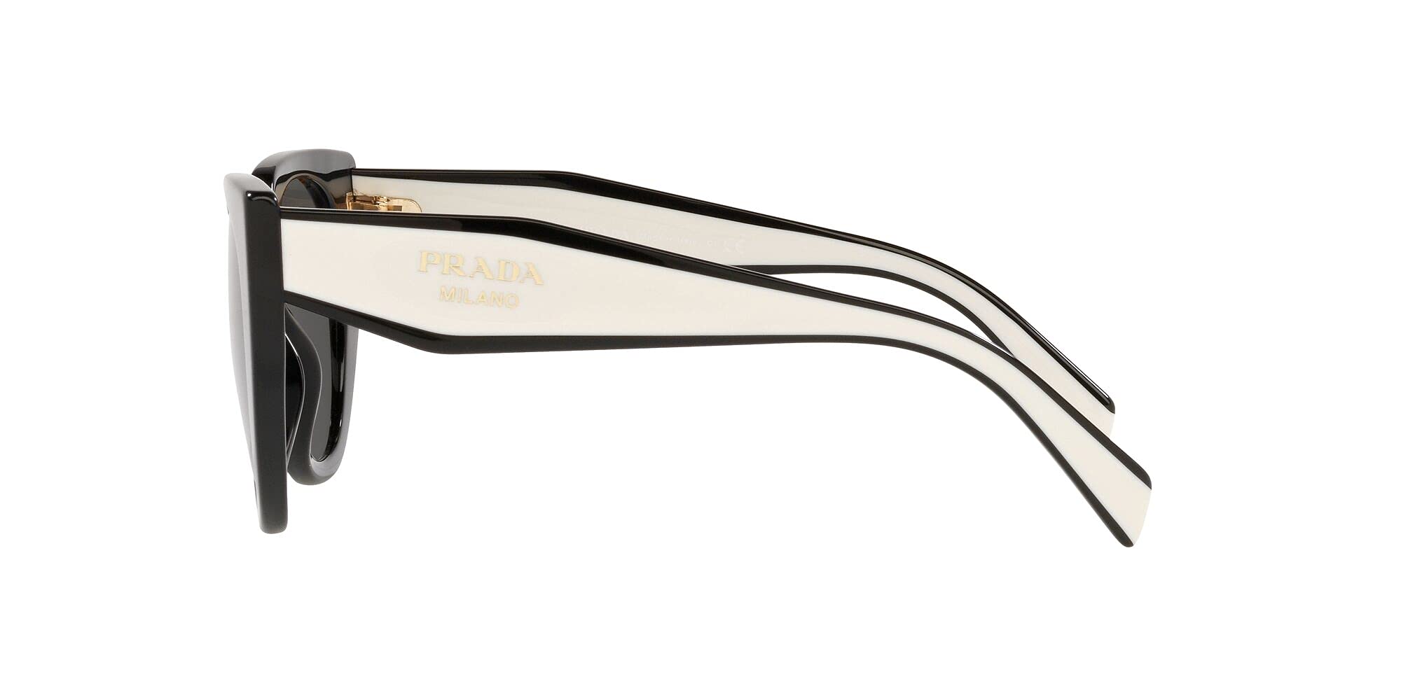 Prada PR 14WSF Women's Sunglasses Black/Talc/Dark Grey 53