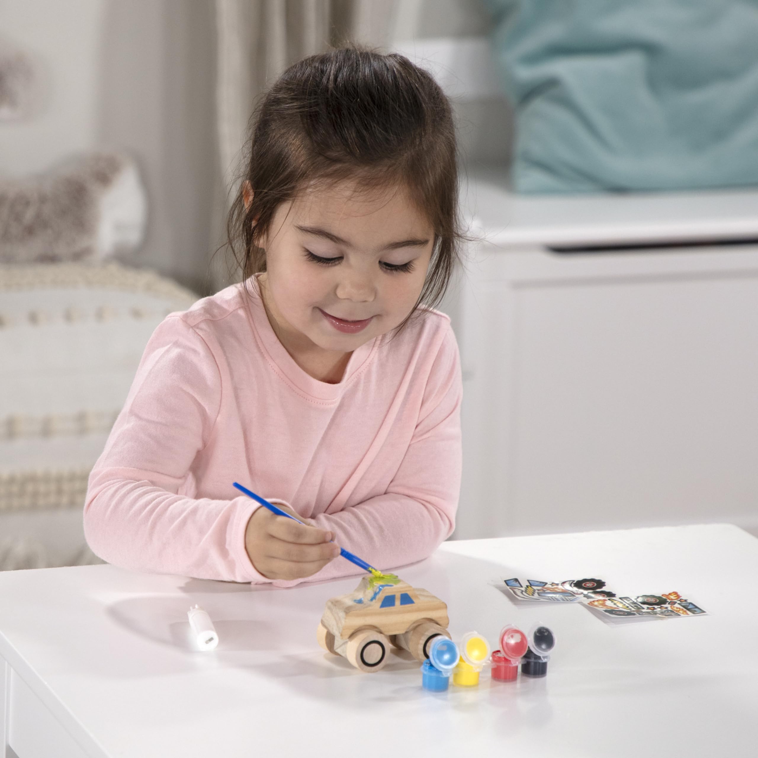 Melissa & Doug Created by Me! Paint & Decorate Your Own Wooden Vehicles Craft Kit For Kids 2 Pack β Monster Truck, Train