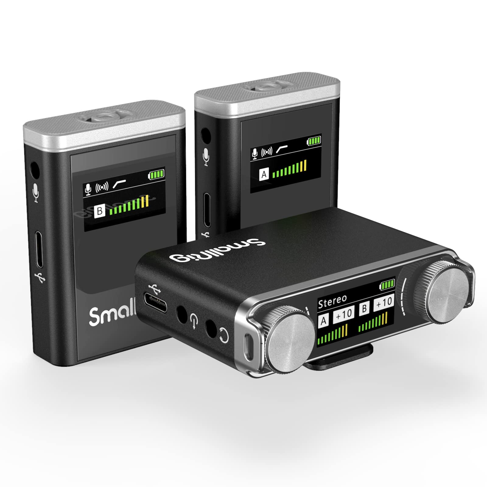 SMALLRIG SmalRig W60 Wireless Microphone for iPhone, Cameras, Wireless Lavalier Mic with Dual Channel Noise Reduction Gain Control for Vlogging & Live Streaming, 8H-Battery Life, 328ft - 3487