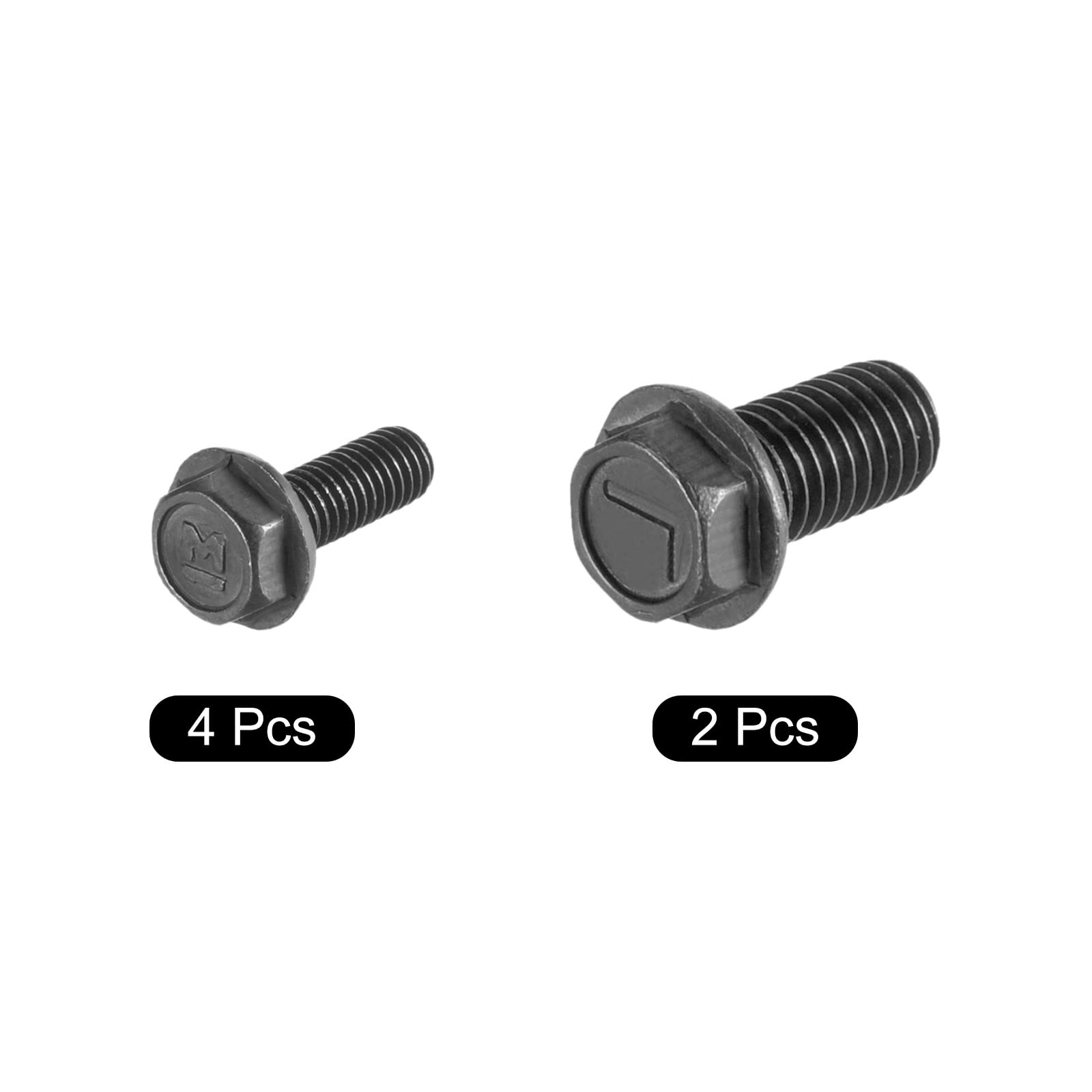 uxcell M6x17mm M8x16mm Hex Flange Bolts Left Hand Thread 8.8 Grade Carbon Steel 8pcs