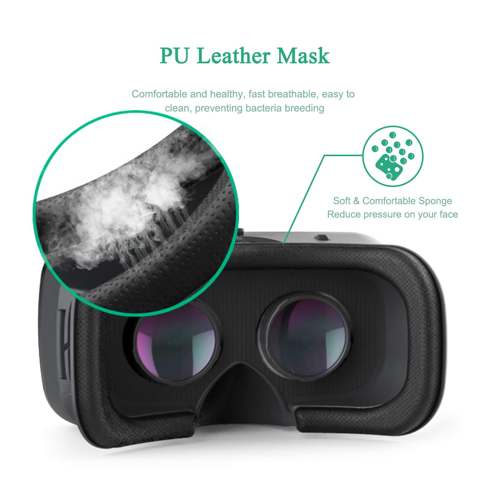 VR Headset Virtual Reality VR 3D Glasses Virtual Reality Goggles, Controller, Adjustable VR Glasses Support 4.6-7 Inches [with Gamepad]