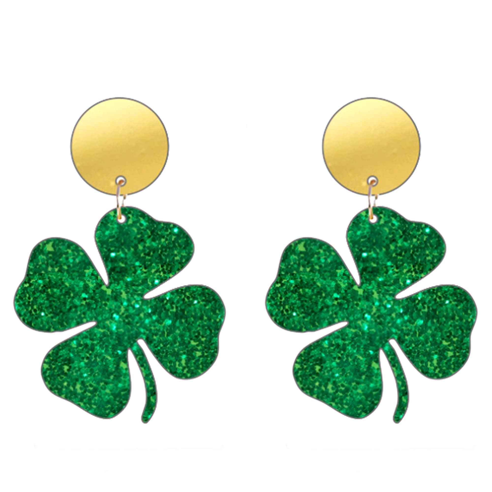 Shamrock Dangle Earrings Lucky Green Clover Leaf Earring for Women St Patricks Day Earrings Funny Irish Holiday Jewelry Gift