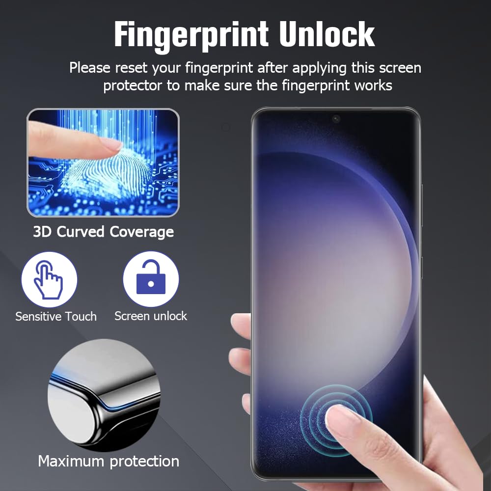 LETANG [2+2Pack] Galaxy S20 Screen Protector Tempered Glass + Camera Lens Protector [9H Hardness][Compatible Fingerprint] 3D Curved HD Clear Glass Film For Samsung Galaxy S20 5G 6.2 Inch