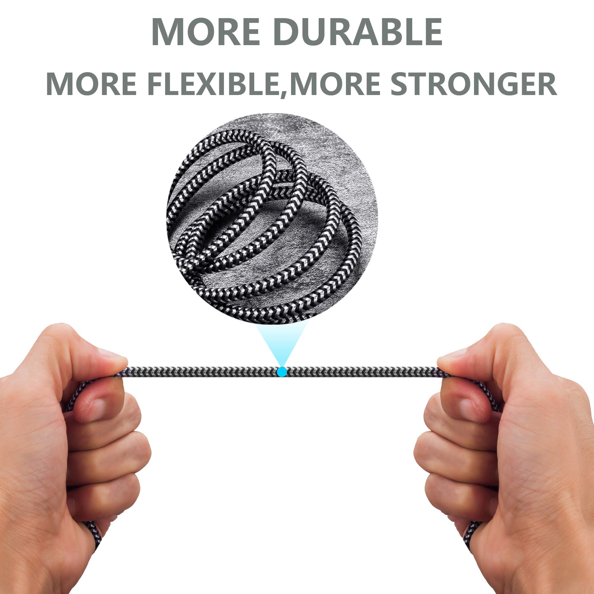 MORELECS Aux Cord 2Pack, 3.5mm Audio Cable Nylon Braided Aux Cable 4ft, 3.5mm Male to Male AUX Cord for Car, Headphones, Home Stereos, Speaker