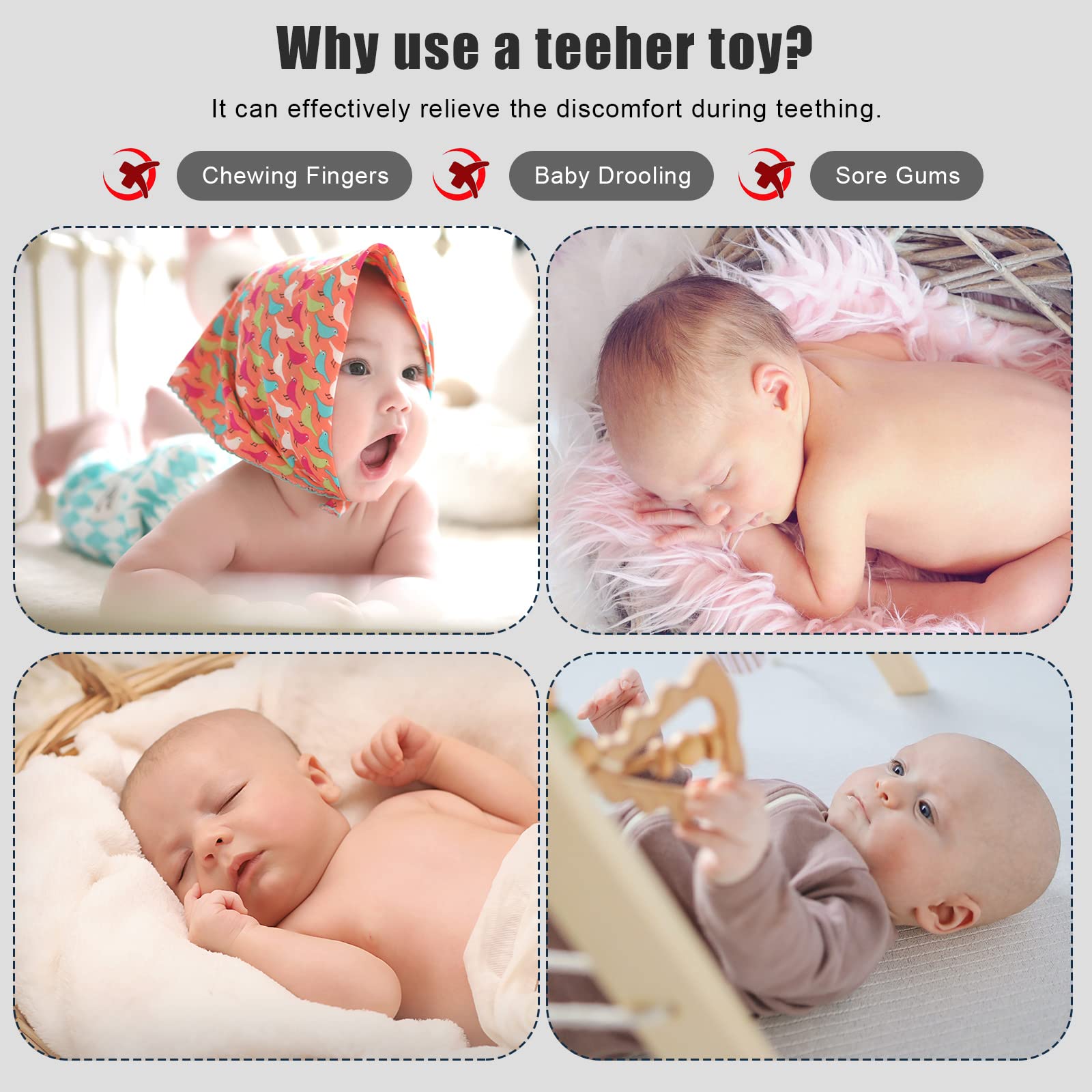 Silicone Baby Teething Toy Remote Control Shaped Baby Teether with a Cute Pacifier Clip Chain Soft Baby Chew Toys Early Sensory Education Molar Toy for Babies 3-18 Months (Black)