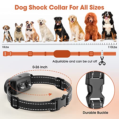 Yawpet Dog Shock Collar with Remote, Rechargeable Waterproof E Collar with 1600FT Range, 3 Training Modes & Security Lock for Large/Medium/Small Dogs