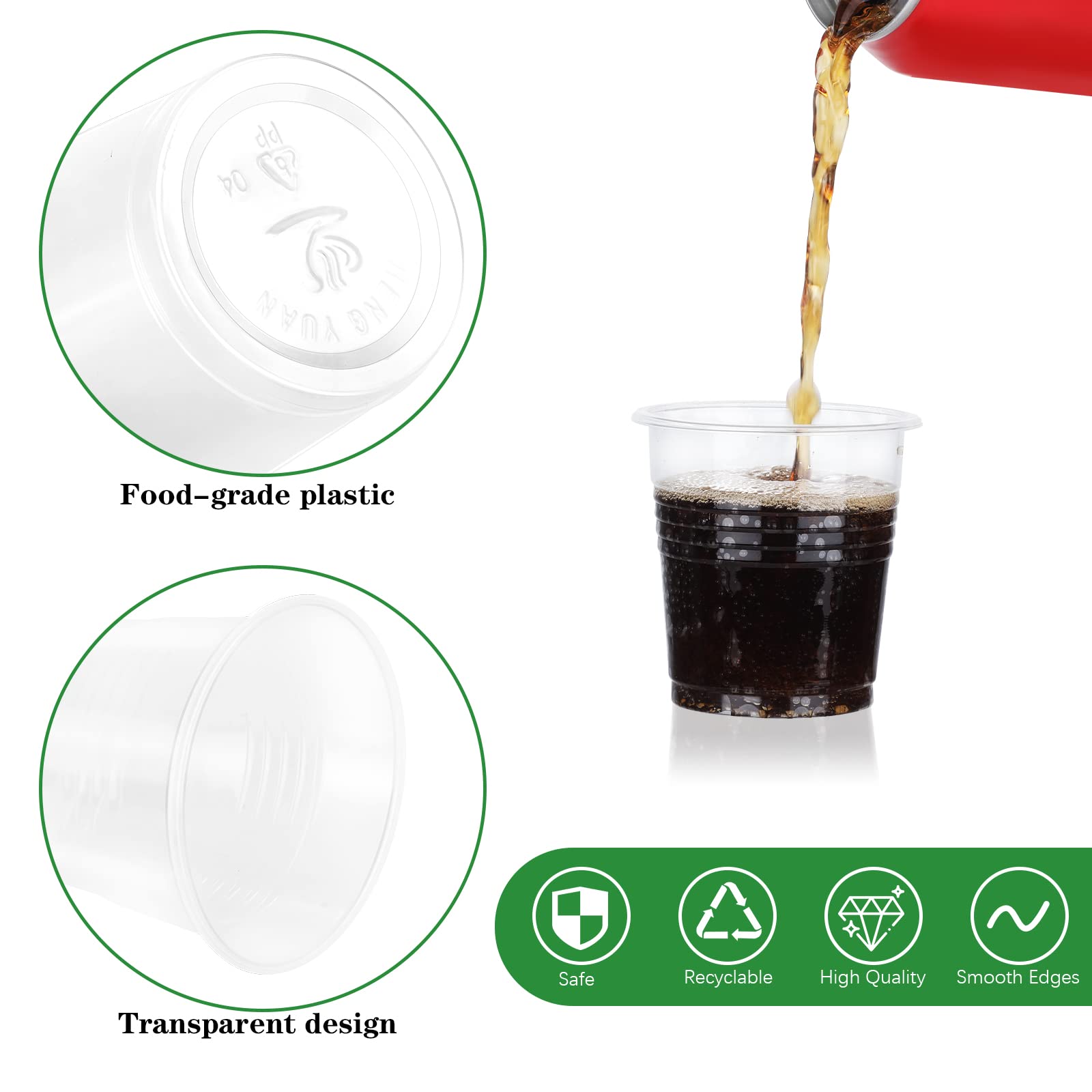 Ruisita 400 Pack 3 Ounce Clear Plastic Cups Disposable Mouthwash Cups Drinking Cups for Party, Picnic, BBQ, Travel, and Events