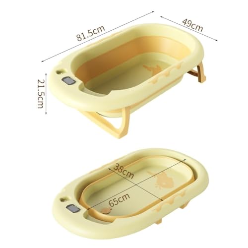 YQDDM Portable Pet Bathtub,Foldable Dog Pet Bathtub Portable Bathtub with Thermometer for Puppies Pet Shower Tray with Drain Hole for Small and Medium Pets(Blue)