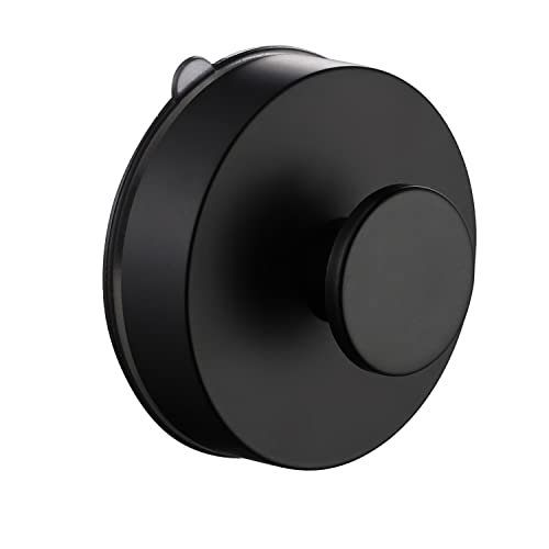 Towel Hooks (Black Matt) for Bathroom - Heavy Duty Shower Suction Hooks for Door Windows Tile Glass Kitchen Bathroom Hooks for Towel Loofah Utensils - 2 Packs Shower Towel Hook B: Black Matte
