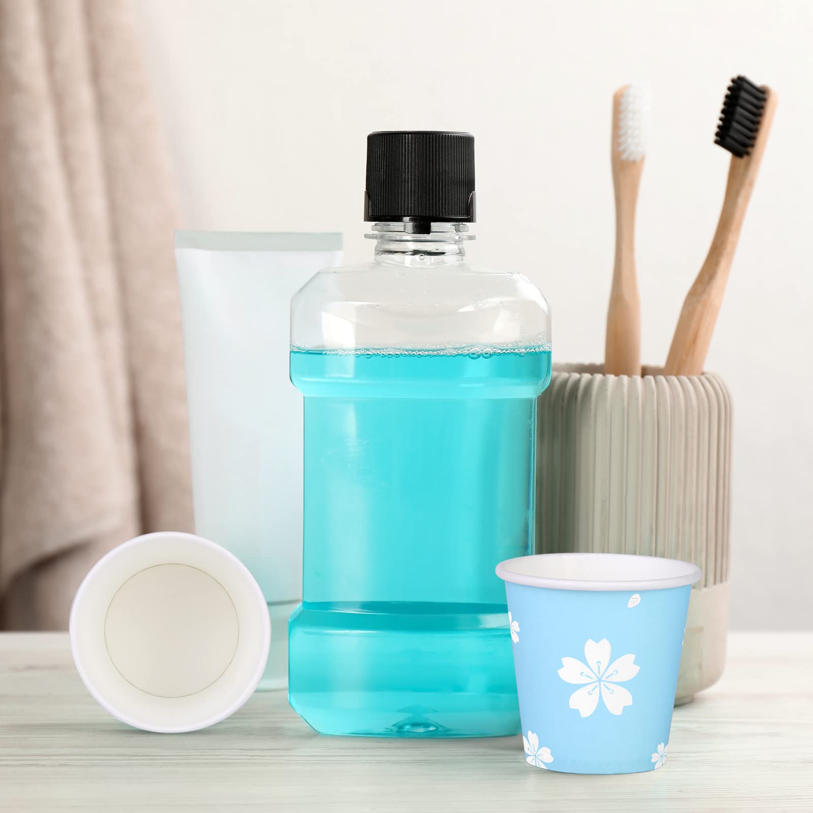 Ruisita 500 Packs 3 oz Paper Cups Small Mouthwash Cups with Floral Patterns Cute Bathroom Cups Espresso Cups Hot Cold Beverage Drinking Cups for Party Home Office