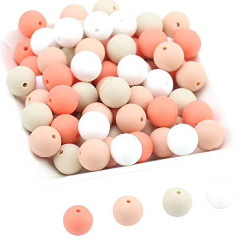 Silicone Beads Set 100pc 12mm Silicone Loose Beads DIY Necklace Bracelet Beads Set for Crafts Bracelet Jewelry Orange Round