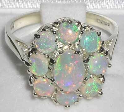 LetsBuyGold 925 Sterling Silver Natural Opal Womens Promise Ring - Size 6.5