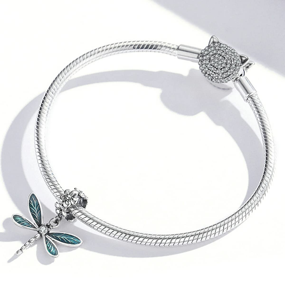 RUKYF 925 Sterling Silver Dragonfly Charms for Bracelets and Necklaces Best Jewelry Gifts for Dragonfly Lovers