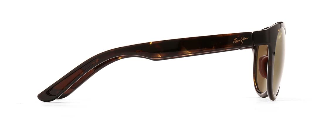Maui Jim Men's and Women's Keanae Polarized Classic Sunglasses, Olive Tortoise/HCL® Bronze, Small