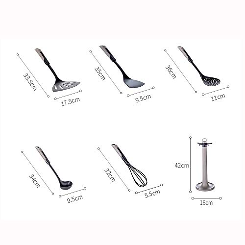 LMMDP 1 Set 6pcs Heat Resistance Cookware Shovel Spoon Non Stick Kitchenware Cooking Supplies Kitchen Utensil for Home