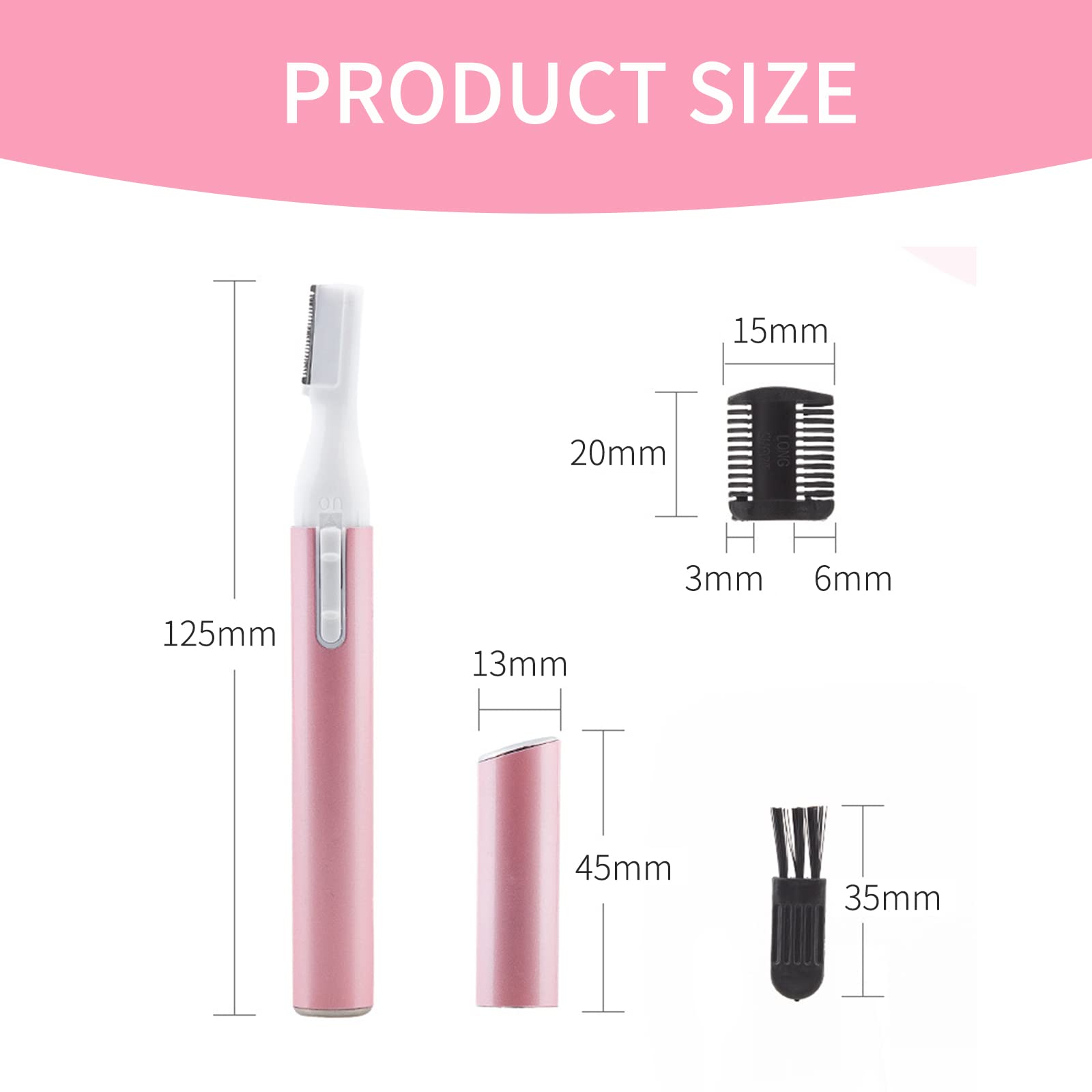 YAFIYGI Peach Fuzz Remover for Women Face Upgraded Eyebrow Trimmer Electric Eyebrow Razor for Men,-Pink