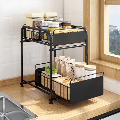 Pull-out Cabinet Organizer Under Sink Cabinet Organizer, with Sliding Storage Drawer, Large Size, Iron material