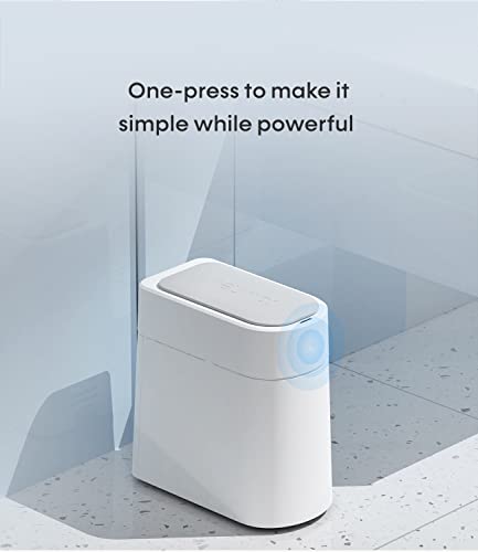 TOWNEW T3 Slim 3.4-Gallon Smart Trash Can with Automatic Open Lid | Diaper Pail | Self-Sealing | Self-Changing| Rechargeable, White, Small