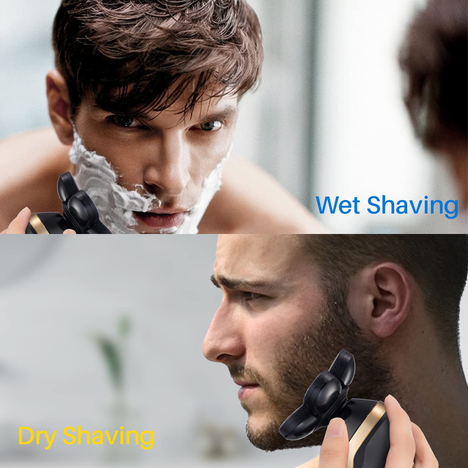 Vsmooth Head Shavers for Bald Men Multifunctional Bald Head Shaving Grooming Kit Cordless Electric Shaver for Balding Head Man Rotary Shavers Waterproof Electric Razor Rechargeable Shaving for Men