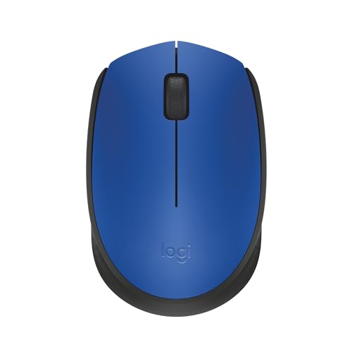 Logitech M170 Wireless Mouse for PC, Mac, Laptop, 2.4 GHz with USB Mini Receiver, Optical Tracking, 12-Months Battery Life, Ambidextrous - Blue