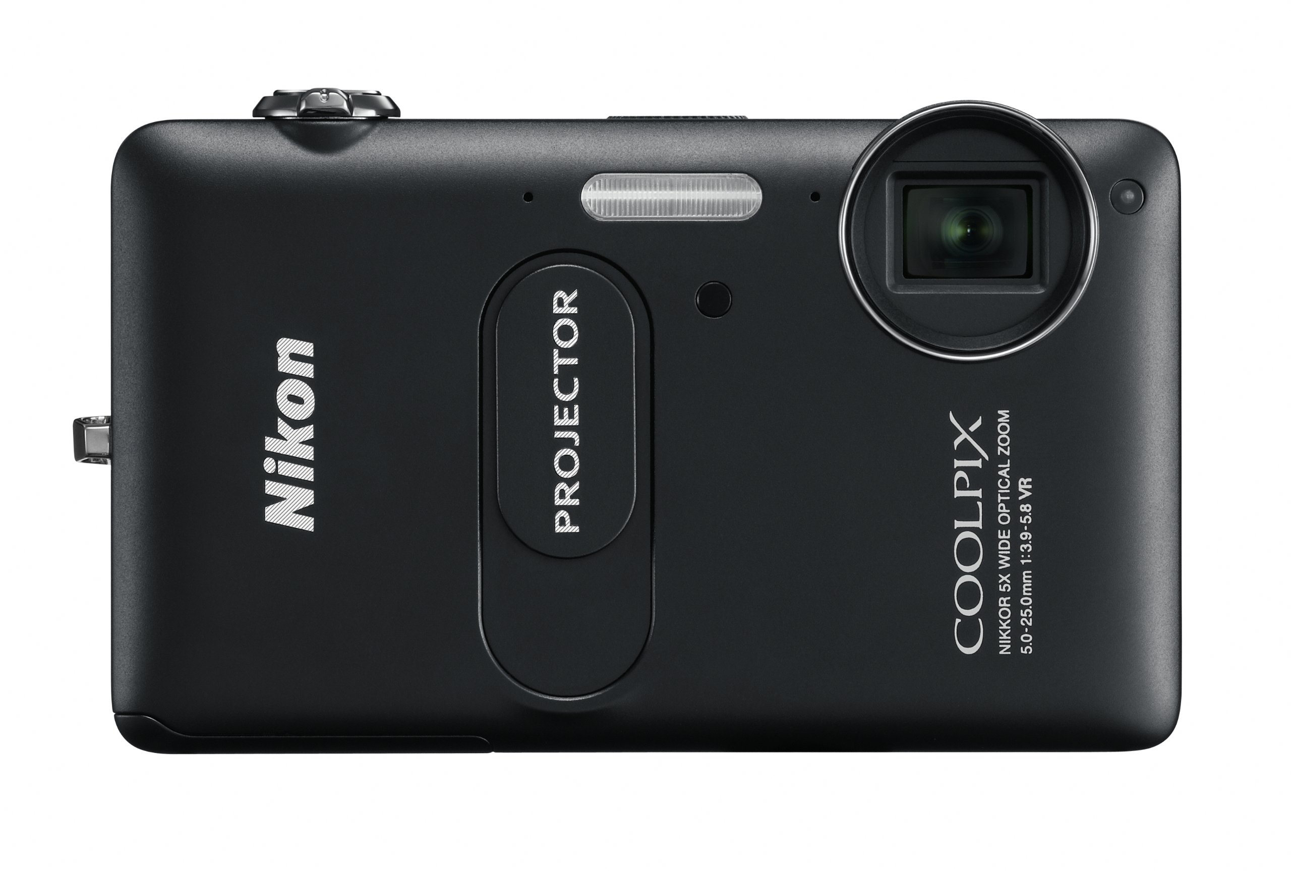 NIKON - Coolpix S1200pj Black 14.1-Megapixel Zoom Digital Camera with Built-In Projector