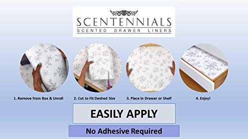 Scentennials Poppy Delight Scented Drawer Liners - (16.5 x 22 Inch) Poppy Floral Print - Premium Quality Shelf Liner Sheets - Ideal for Kitchen, Drawer & Closet, Non-Adhesive Design