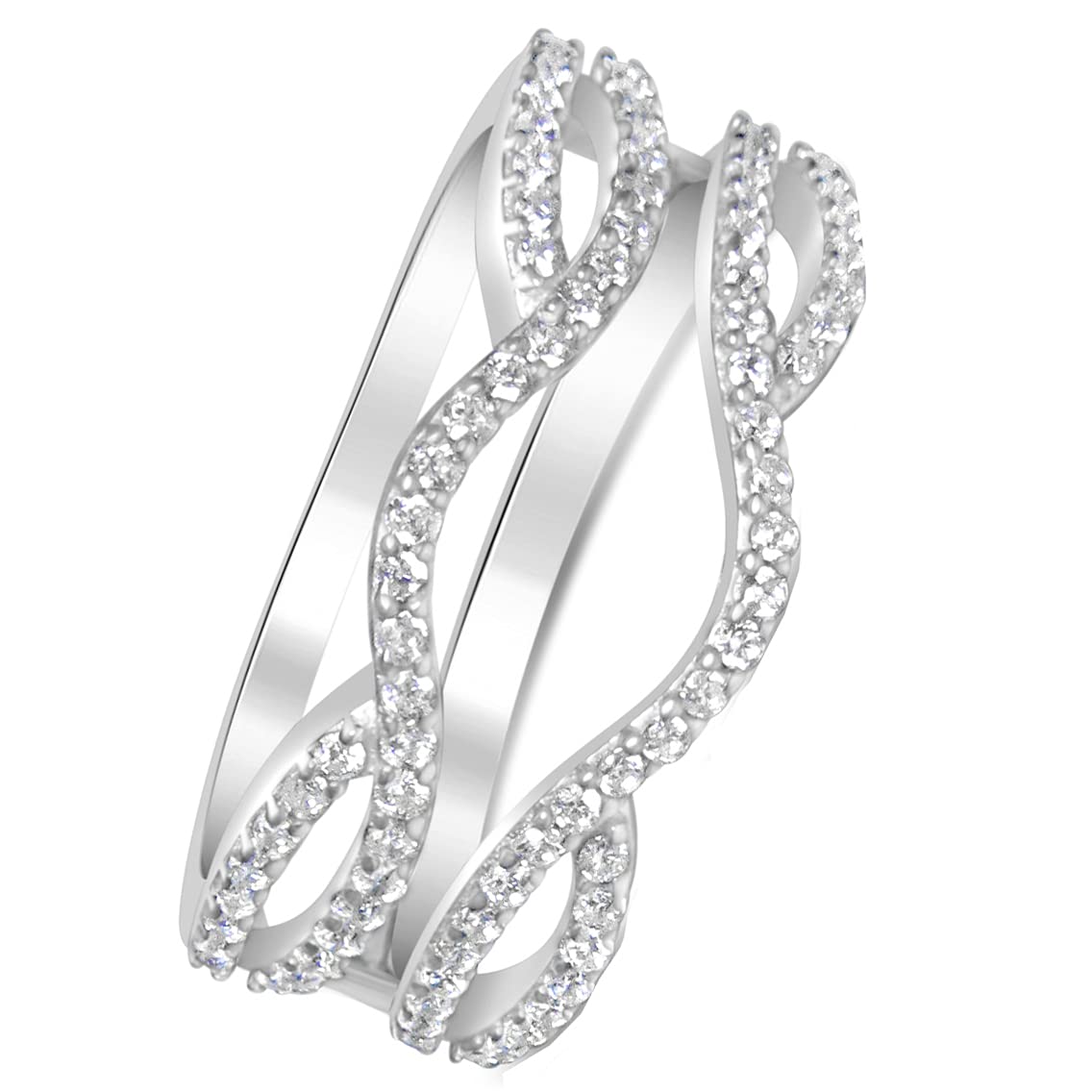 LaRaso & Co Wedding Band Guard Wrap for Women Engagement Ring Sterling Silver Size 8